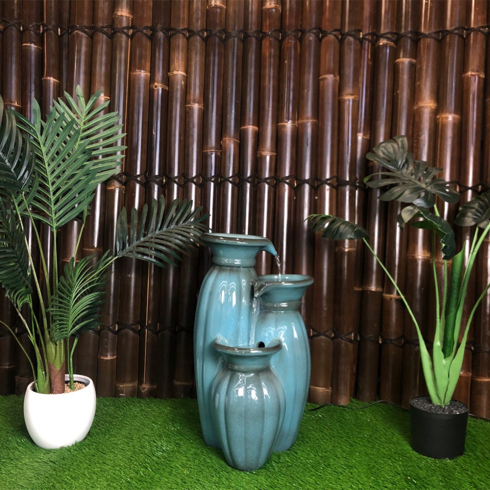 Triple Ceramic Vase Water Fountain Water Feature MZ12577BC - TGOP